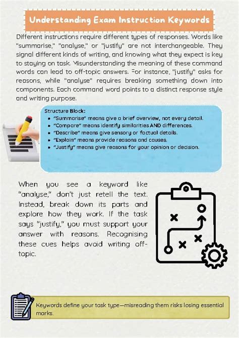 Task Instructions Avoiding Exam Misinterpretation By The English Spark