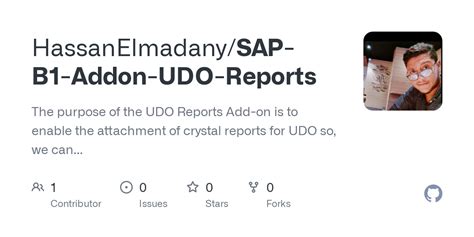 github hassanelmadany sap b1 addon udo reports the purpose of the