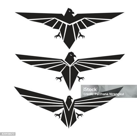 이 글 블랙 컬렉션 디자인 회사에 대 한 비즈니스 벡터 일러스트 레이 션을 설정합니다 독수리에 대한 스톡 벡터 아트 및 기타