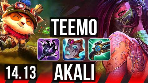 Teemo Vs Akali Top Rank 1 Teemo 1300 Games 5316 Br