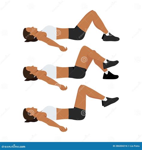 Man Doing Pelvic Tilt With Marching Exercise Stock Illustration