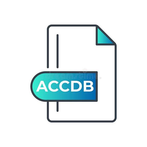 ACCDB File Format Icon ACCDB Extension Line Icon Stock Vector