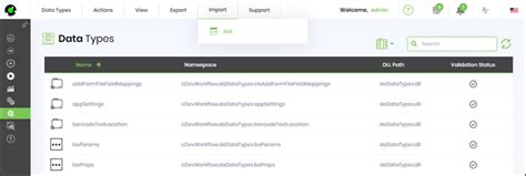 Import Data Type Flowwright