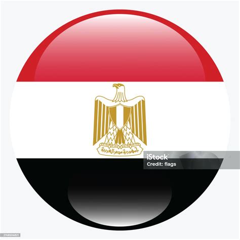 이집트 국기입니다 이집트 서클 플래그입니다 버튼 플래그 아이콘입니다 표준 색상 원 아이콘 플래그입니다 컴퓨터 일러스트레이션 디지털 일러스트레이션 벡터 일러스트 레이 션입니다