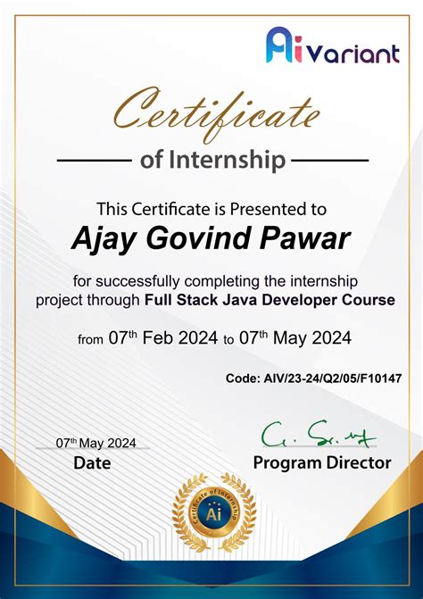 Ajay Pawar On Linkedin Javadevelopment Fullstack Internshipcompletion
