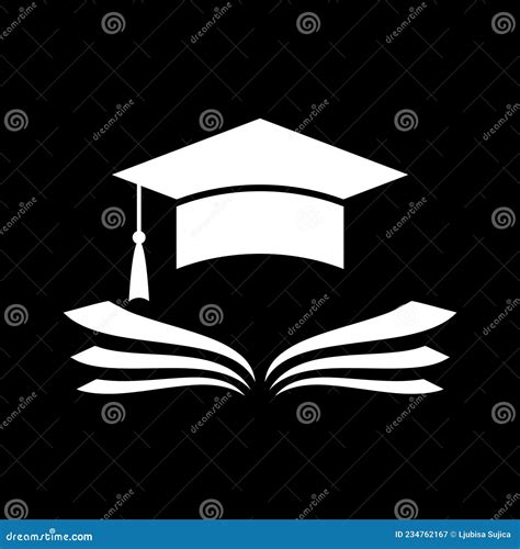 Graduated Open Book Icon Isolated On Dark Background Stock Vector Illustration Of Abstract