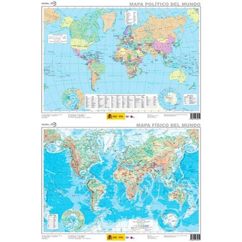 Mapa Físico Del Mundo Y Mapa Político Del Mundo Escala 182350000