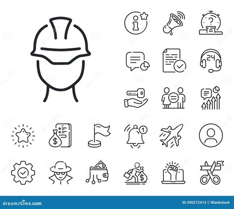 Foreman Line Icon Engineer Or Architect Sign Salaryman Gender