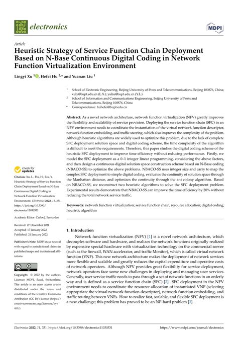 Pdf Heuristic Strategy Of Service Function Chain Deployment Based On