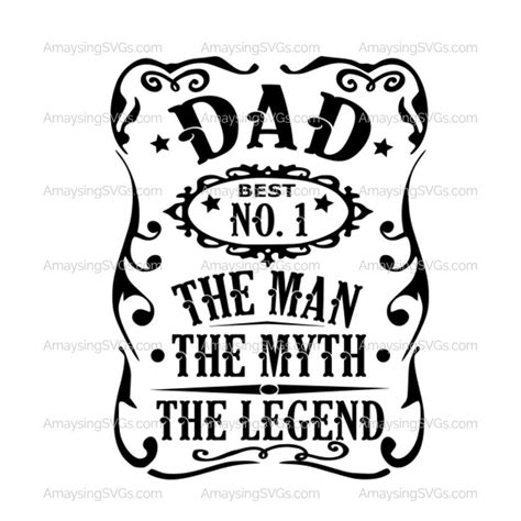 Dad The Man The Myth The Legend Svg Dad Tshirt Svg Fathers Day Etsy