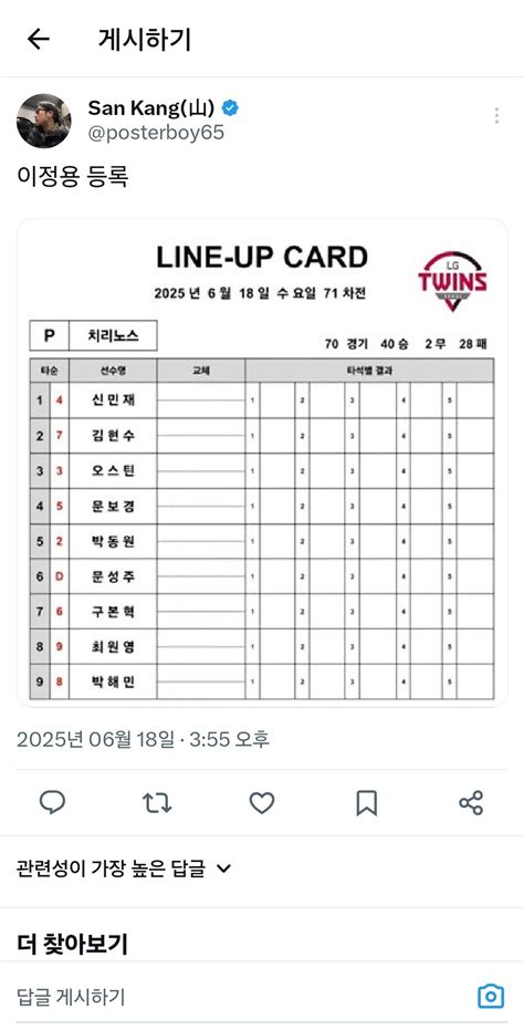 ㄹㅇㅇ 엘지 야구 에펨코리아