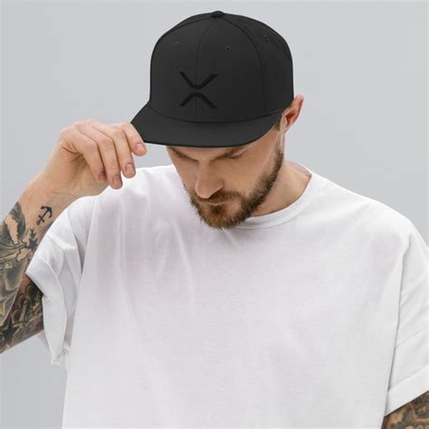 Subtle Xrp Snapback Hat Xrp Symbol Hat Black On Black Xrp Hat