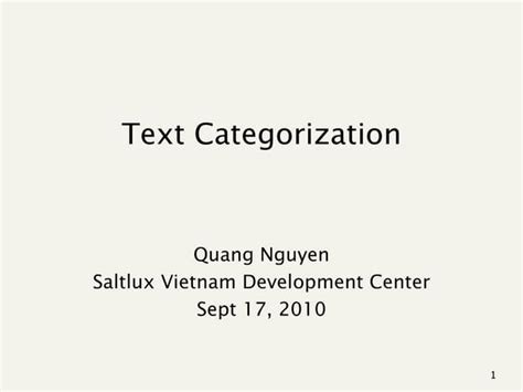 Text Categorization Ppt