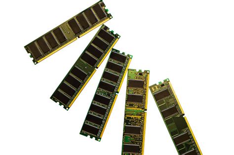 Ddr Sdram Memory Modules Isolated On Black Ddr Chip Combined On A