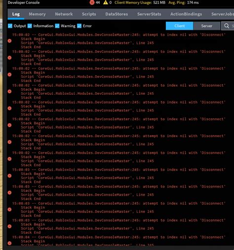 Dev Console Not Showing Any Logs Or Other Tabs Engine Bugs Developer Forum Roblox