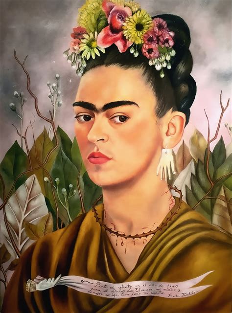 Self Portrait Dedicated To Dr Eloesser By Frida Kahlo