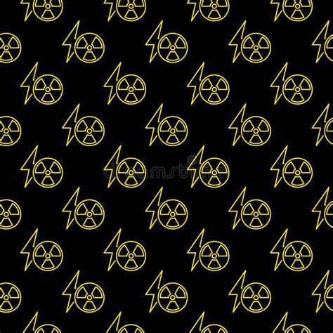 Lightning And Radiation Vector Symbol Linear Seamless Pattern Stock Vector Illustration Of