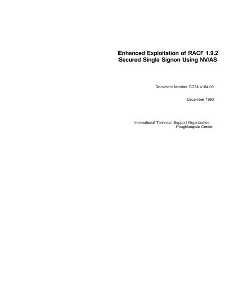 Enhanced Exploitation Of Racf 1 9 2 Secured Ibm Redbooks