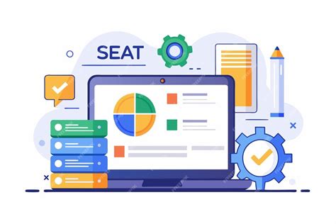 Premium Vector A Laptop Screen Showing A Detailed Pie Chart Indicating Data Analysis And