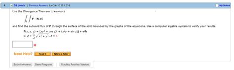 solved use the divergence theorem to evaluate integral s