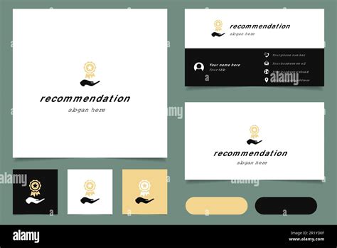 Recommendation Logo Design With Editable Slogan Branding Book And