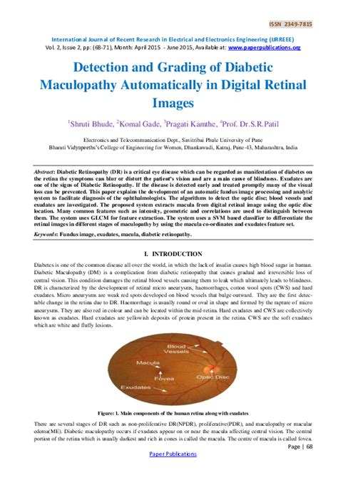 Pdf Detection And Grading Of Diabetic Maculopathy Automatically In