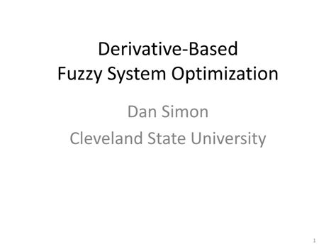 Ppt Derivative Based Fuzzy System Optimization Powerpoint