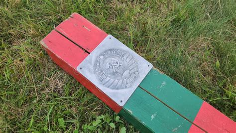 Border Post With The Coat Of Arms Of The Soviet Union Stock Image Image Of Lawn Ground