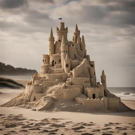 Premium Ai Image Giant Sand Castle