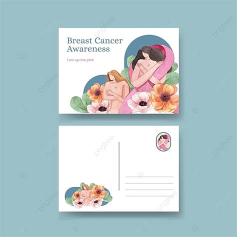 유방암 인식의 달 개념이 있는 엽서 템플릿 템플릿 Psd 다운로드 디자인 자료 다운로드