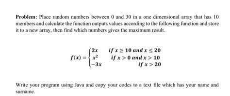 Solved Problem Place Random Numbers Between And In A Chegg