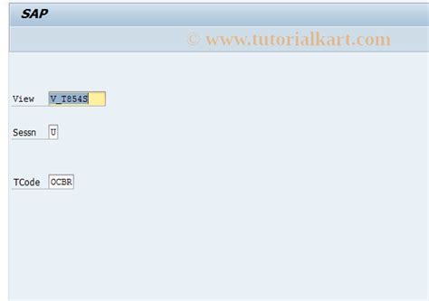 OCBR SAP Tcode C RF KONS Table T854S