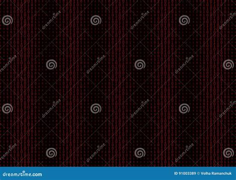 Binary Code Black And Red Background Stock Vector Illustration Of