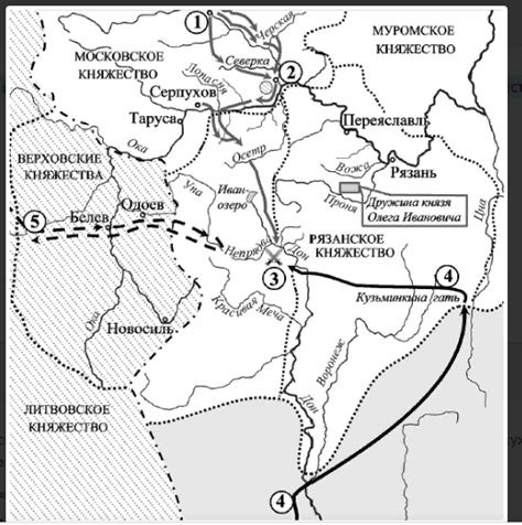 Город обозначенный на схеме цифрой 1 в период смуты был центром формирования первого