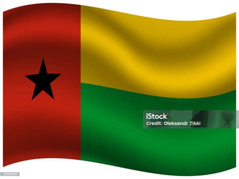 기니 비사우 흔들리는 효과와 아름다운 국기 원래 색상과 비율 웹 로고 아이콘 및 배경에 대한 놀라운 디자인 벡터 일러스트 레이션from 국가 플래그 세트 국기에 대한 스톡