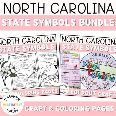 North Carolina State Symbols Foldable Craft Activity And Coloring Pages