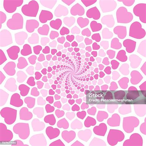 분홍색 나선형 심장 패턴 배경 최면 터널 사랑의 휴거 사랑의 혼란 사랑의 매력에 대한 상징 흰색 배경의 그림 하트 모양에 대한 스톡 벡터 아트 및 기타 이미지 Istock