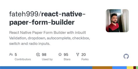 form builder library using react hook form and react native paper r reactnative