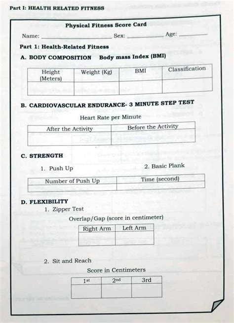 [get Answer] Part I Health Related Fitness Name Physical Fitness