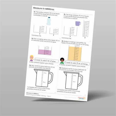 Year 2 Measure In Millilitres Reasoning And Problem Solving 2 Resource Classroom Secrets