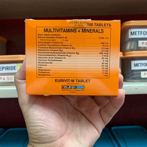Enervon Clusivol Generic Eurivit M Multivitamins Minerals Tablets Lazada Ph