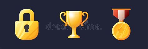 Game Ui Assets Set Gaming User Interface Icons Collection Stock Vector Illustration Of Object