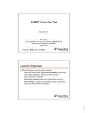 MARIEInstructionSet MARIE Instruction Set Lecture Prepared