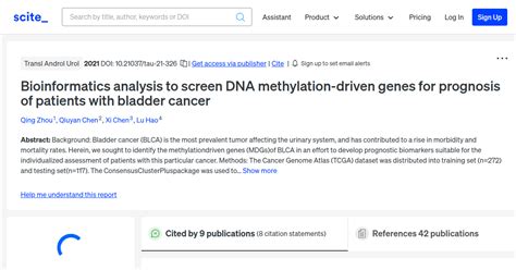 Bioinformatics Analysis To Screen Dna Methylation Driven Genes For