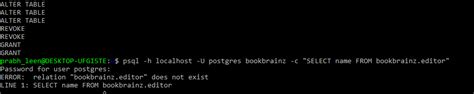 Error While Importing Database Dump Of Bookbrainz On My Local Setup