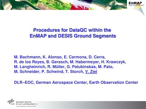 pdf procedures for dataqc within the enmap and desis ground segments