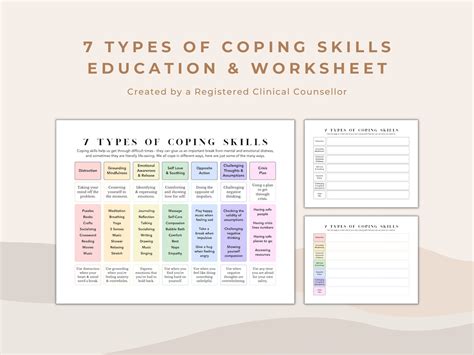 7 Types Of Coping Skills Education Handout And Worksheet For Identifying And Using Coping Skills