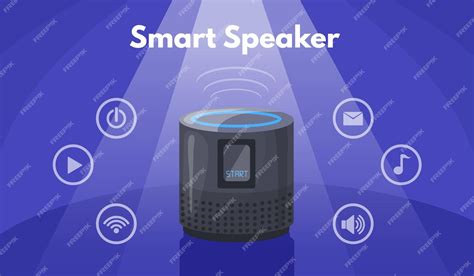 Premium Vector Smart Home Assistant Iot Speaker Voice Control Sound Signal Command Recognition