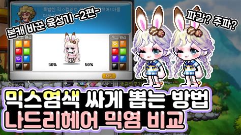 메이플어이 카데나 오디 믹염 원더바니 믹염색 비교 나드리 헤어 주파vs파갈 비교 YouTube
